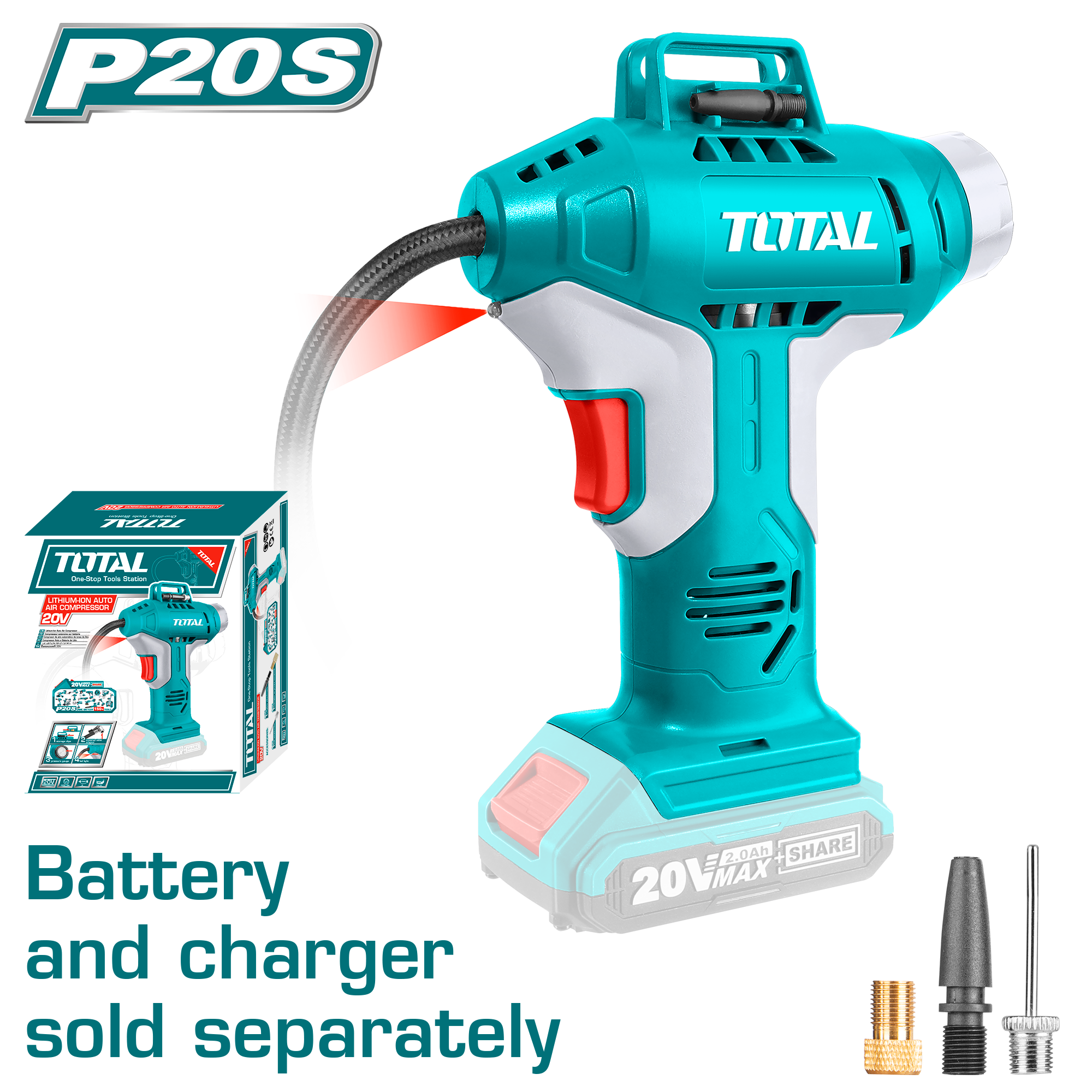 Lithium-ion auto air compressor ( TACLI2001 ) – Total Tools Online