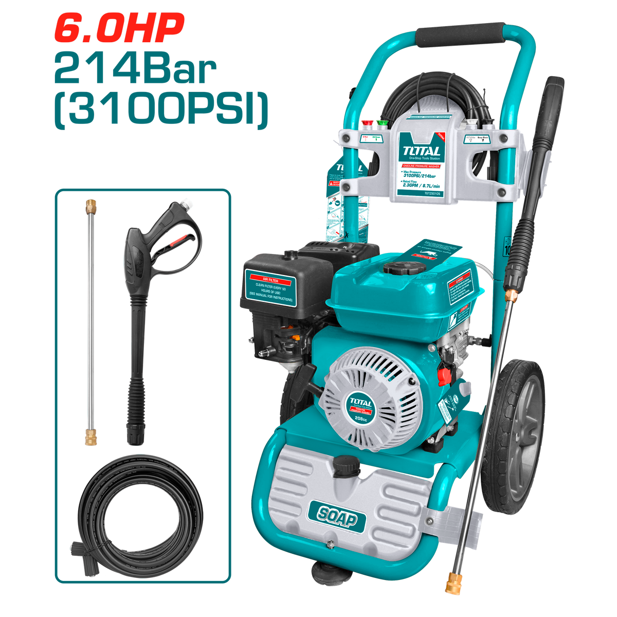 Gasoline pressure washer 214Bar ( TGT250105 ) – Total Tools Online
