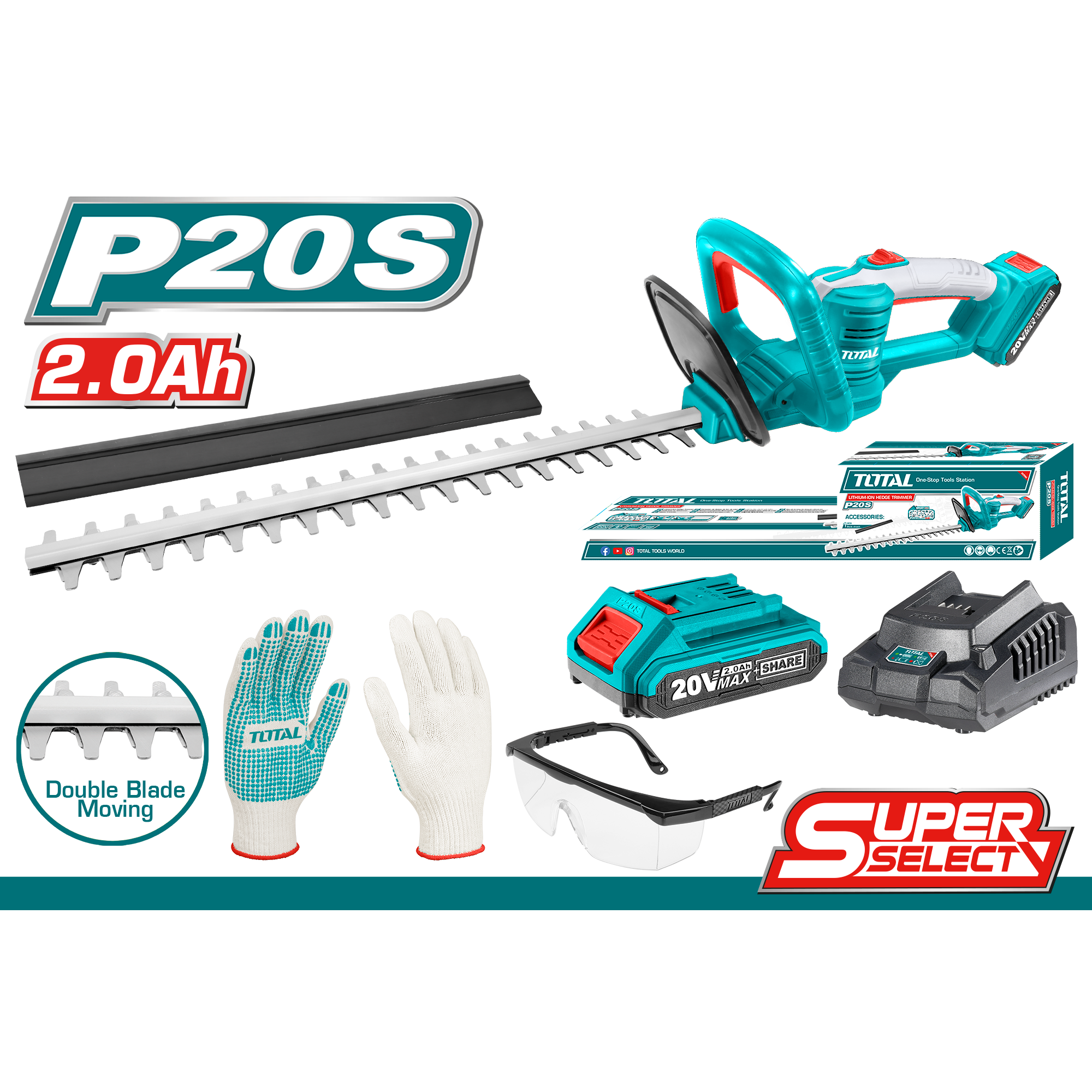Cordless hedge trimmer 20V 460mm THTLI20018 – Total Tools Online